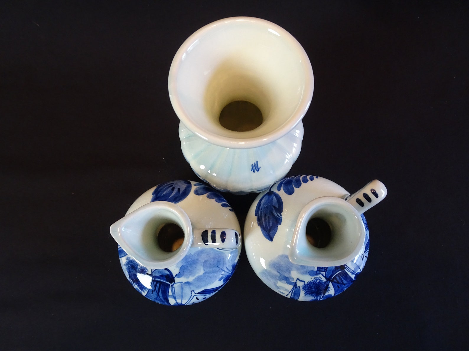 Delft Windmills Art Pottery Set of 3 Vintage Dutch Blue Small - Etsy