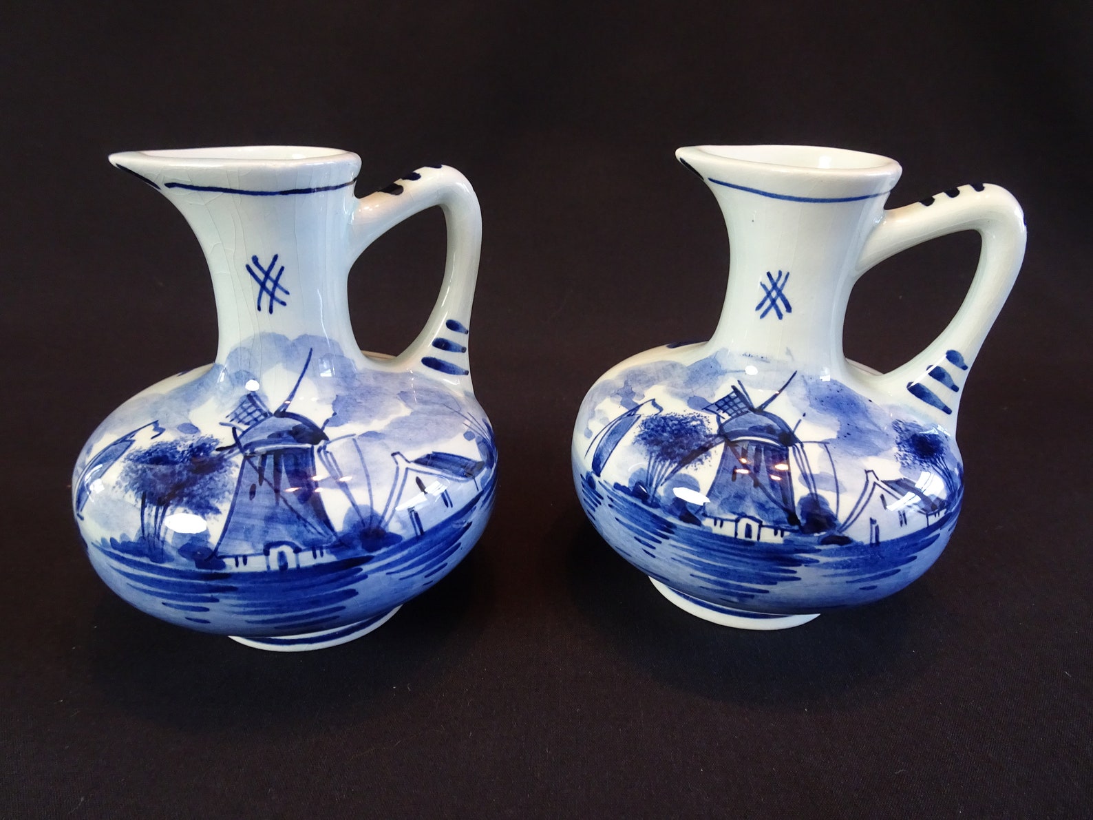 Delft Windmills Art Pottery Set of 3 Vintage Dutch Blue Small - Etsy