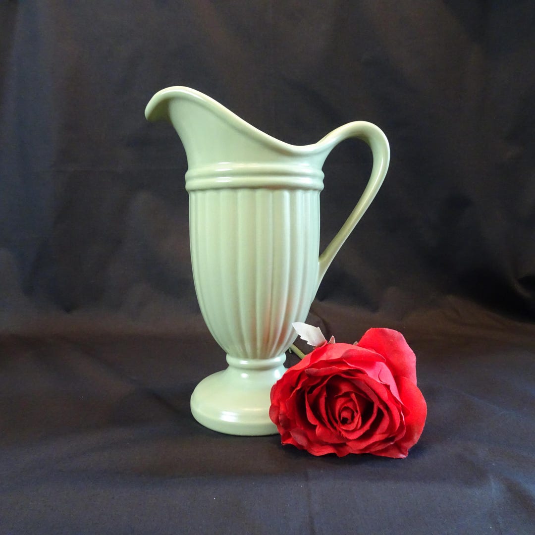 Royal Haeger Pottery Pitcher, Vintage Royal Hickman Mint Green Ewer ...