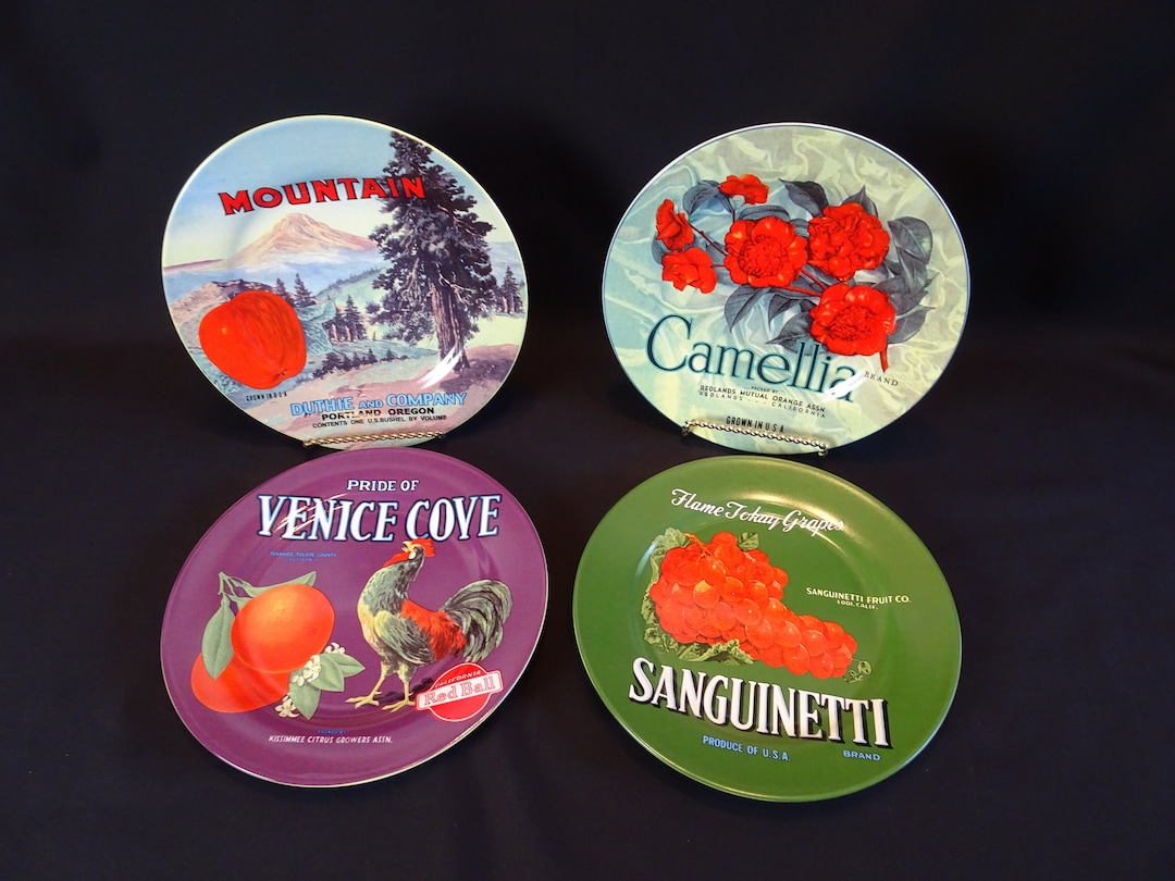 Oneida Kitchen Produce Wooden Crate Label Plate, Vintage Food ...