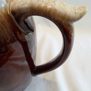 Brown Drip Glaze Pottery Pitcher, USA 7011, Vintage Ice Spout & Thumb ...