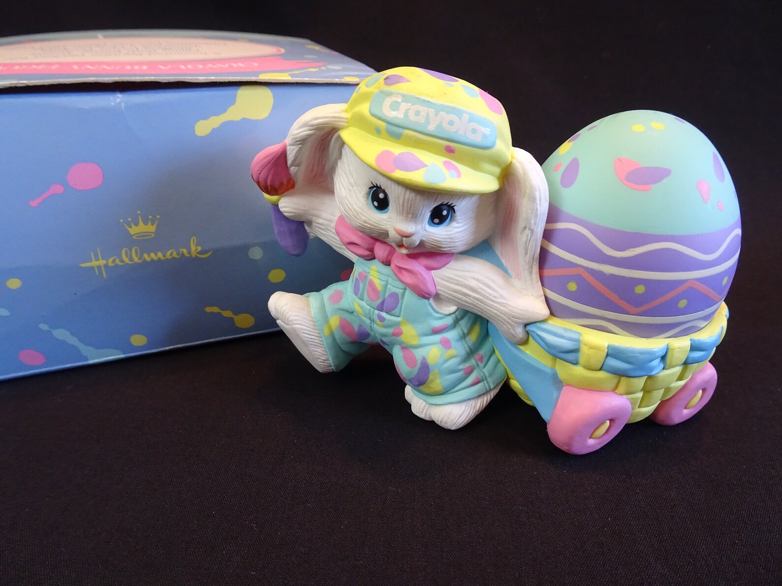 Hallmark Crayola Bunny Figurine Vintage Rabbit Pulling Cart - Etsy