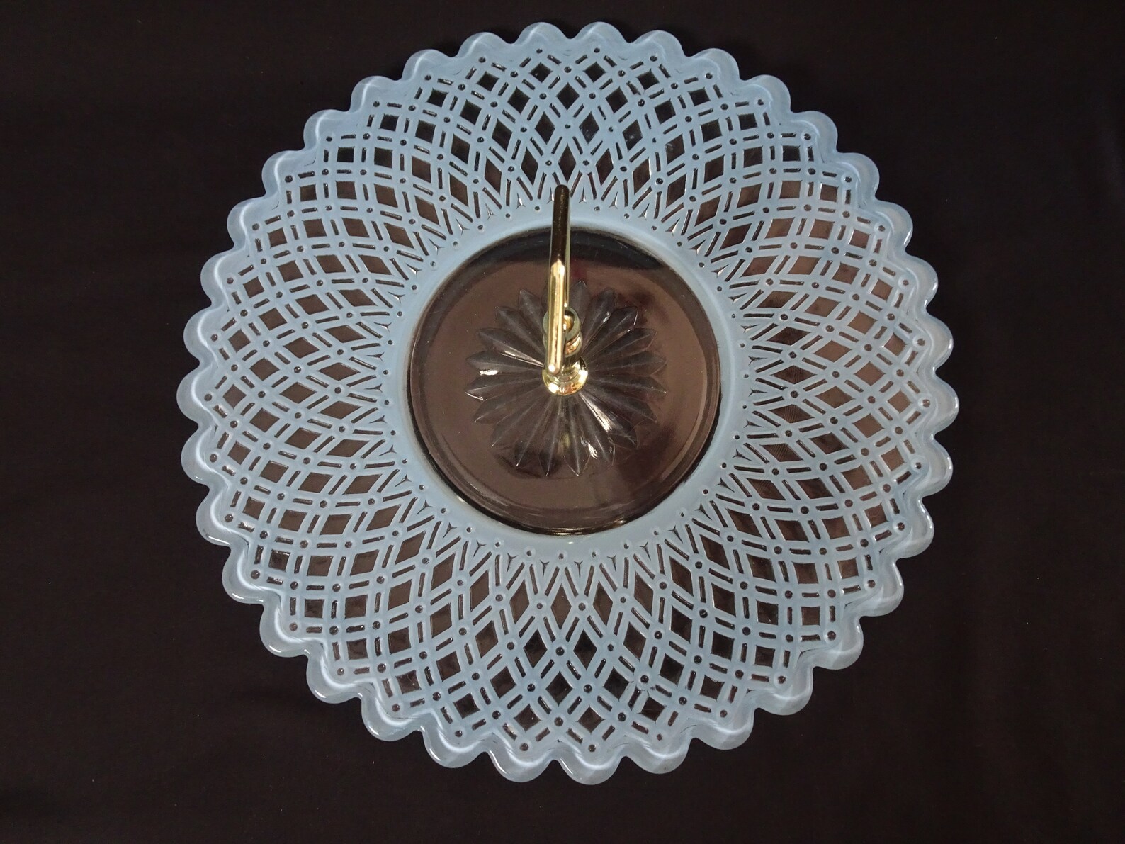 Tidbit Serving Tray With Handle Vintage Blue Geometric Swirl - Etsy