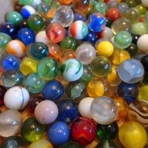 Assorted Colorful Glass Marbles, Set of 100 Different Sizes & Types ...