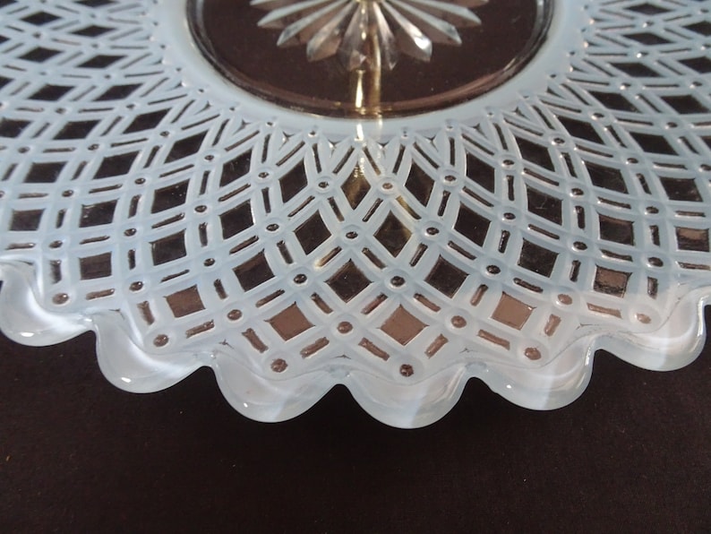 Tidbit Serving Tray With Handle Vintage Blue Geometric Swirl - Etsy