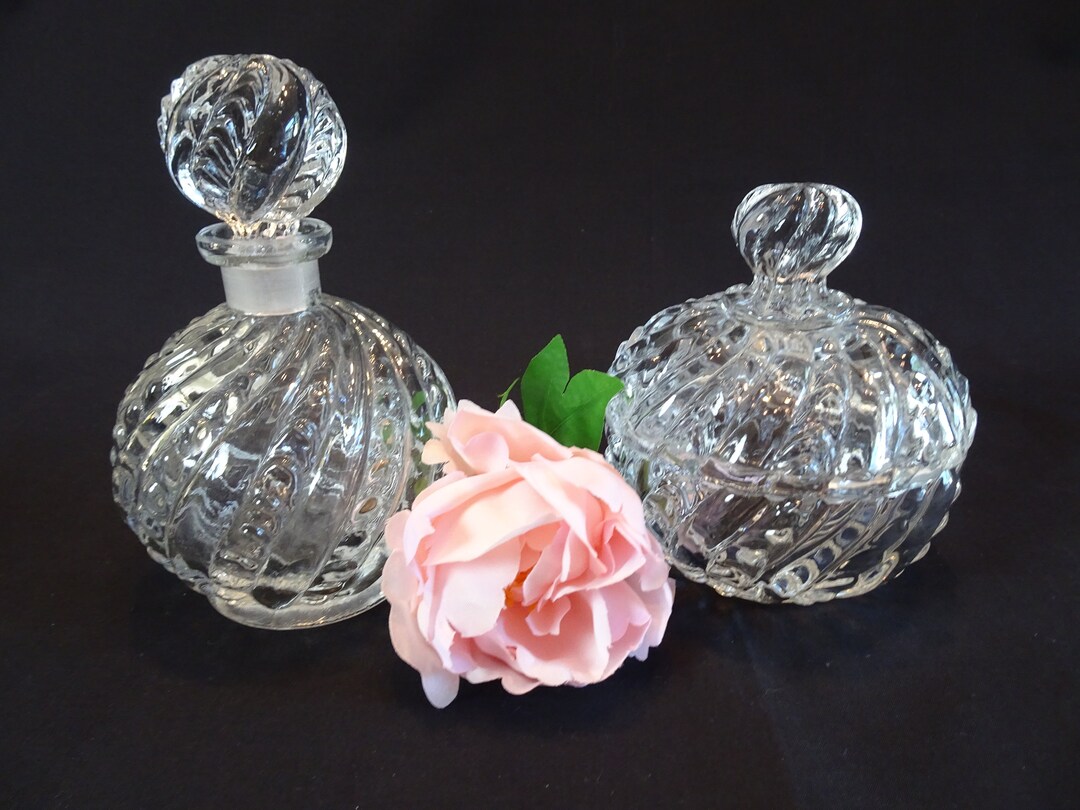 Perfume Bottle and Trinket Box Set, Vintage Fragrance Container With ...