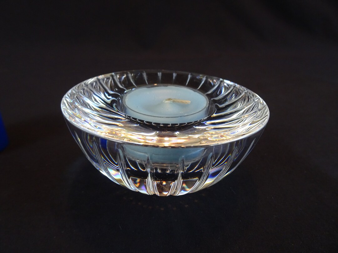 Round Ribbed Tealight Candle Holder, Vintage Unique Small Votive Candle ...