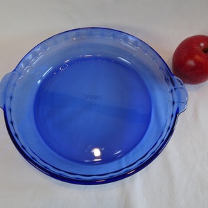 Cobalt Blue Glass Pyrex Casserole Cooking Dish, Vintage Round Double ...