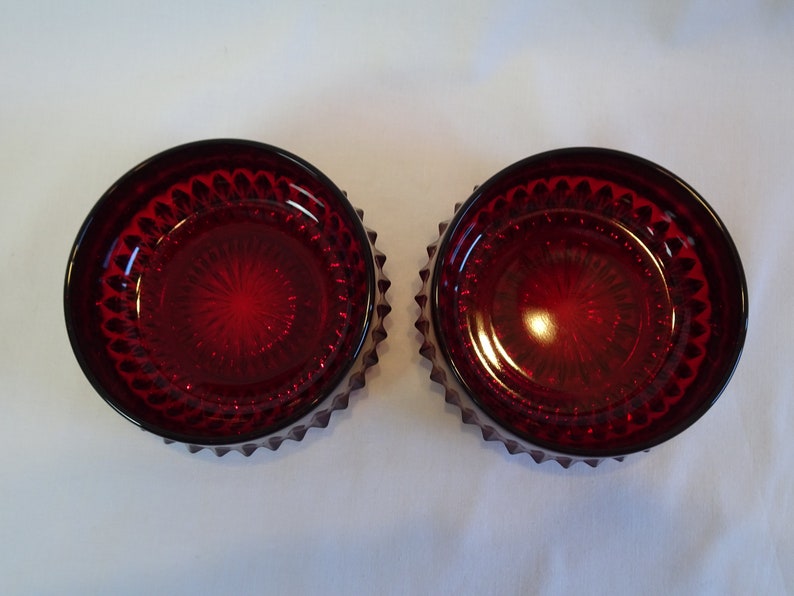 Celtic Silverplate Ruby Red Glass Condiment Bowls Serving Caddy Set ...