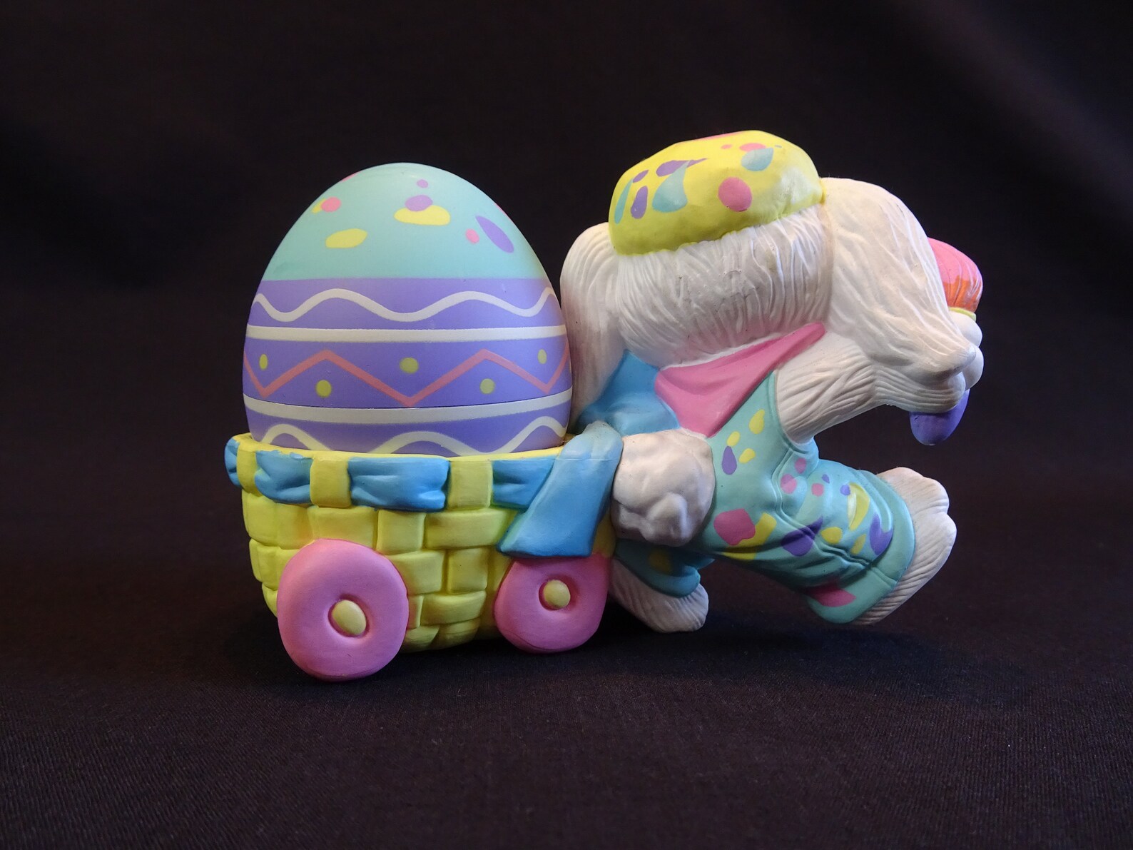 Hallmark Crayola Bunny Figurine Vintage Rabbit Pulling Cart - Etsy