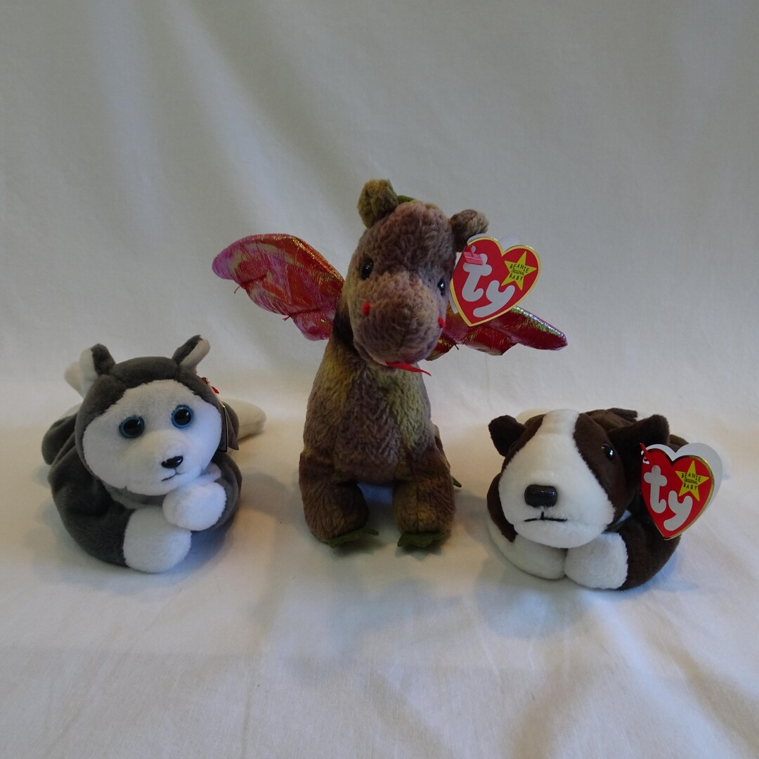 Beanie Baby Stuffed Toy, Nanook Husky Puppy, Scorch Dragon, Bruno ...