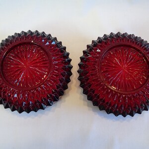 Celtic Silverplate Ruby Red Glass Condiment Bowls Serving Caddy Set ...