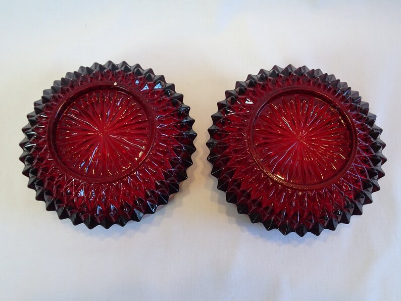 Celtic Silverplate Ruby Red Glass Condiment Bowls Serving Caddy Set ...
