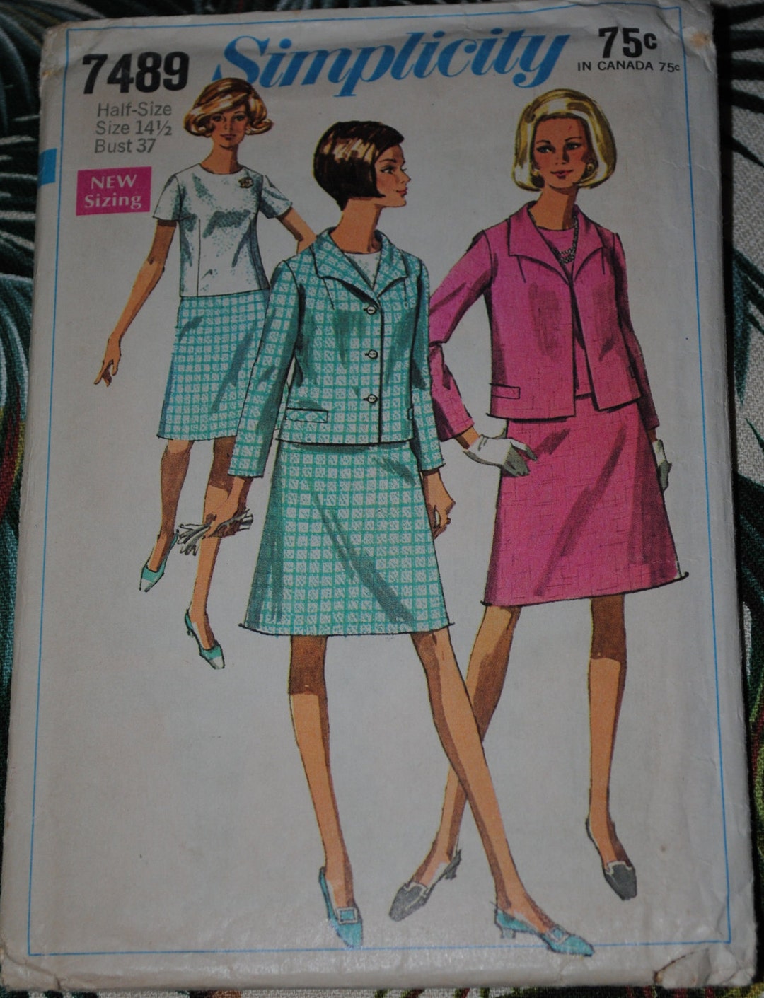 Simplicity 7489 Ladies Suit 1967 Size 14 1/2 Bust 37 - Etsy
