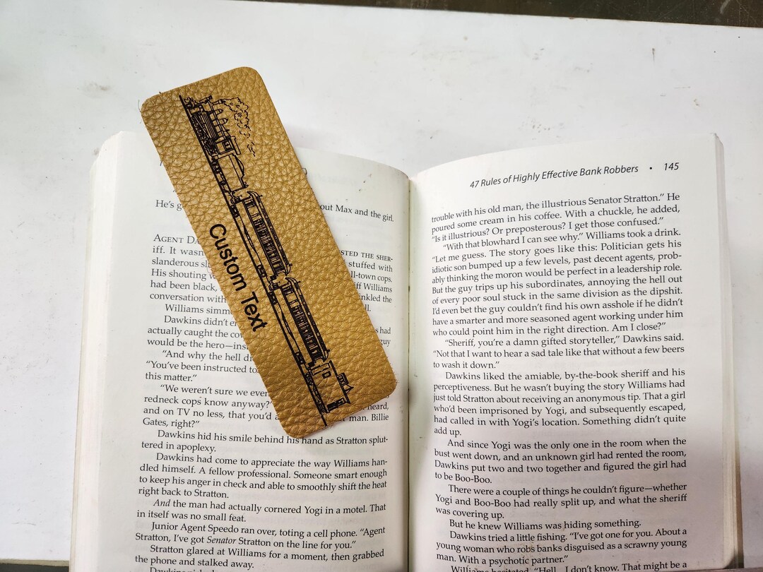 Train Leather Bookmarks - 2" X 6" X 3/32" - Etsy