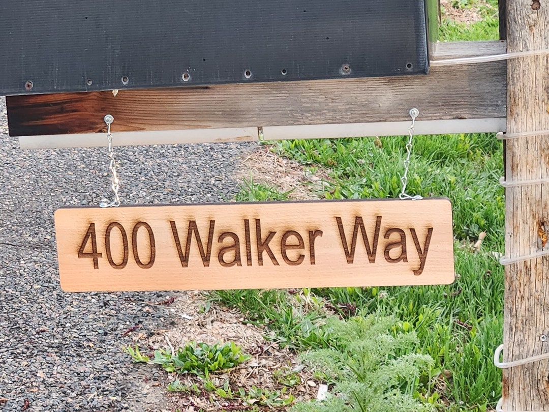 Cedar Wood Laser Engraved Address Sign 5" X 20" X 3/4" - Double Side ...
