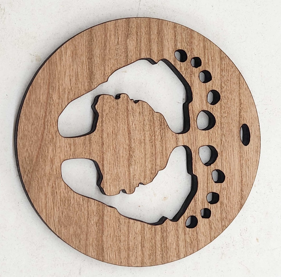 Laser Engraved Cherry Wood Custom Memorial or Wedding Favor 3" Ornament ...