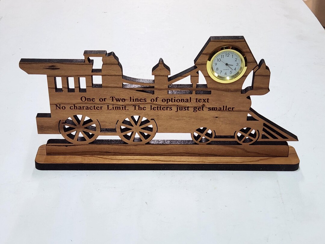Train Clock - Personalized - Laser Engraved Cherry Wood 10" Wide - Etsy