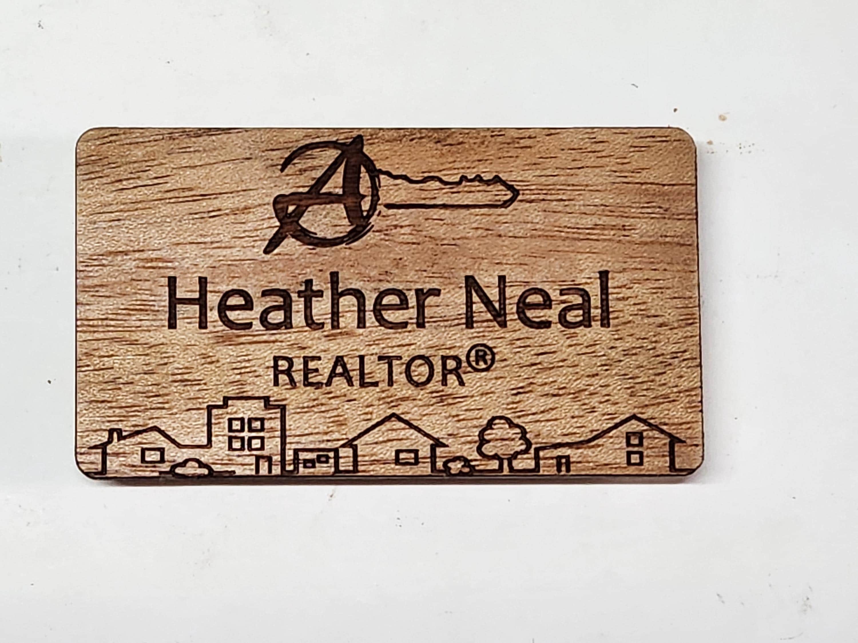 Laser Engraved Real Wood Custom Nametags - Etsy