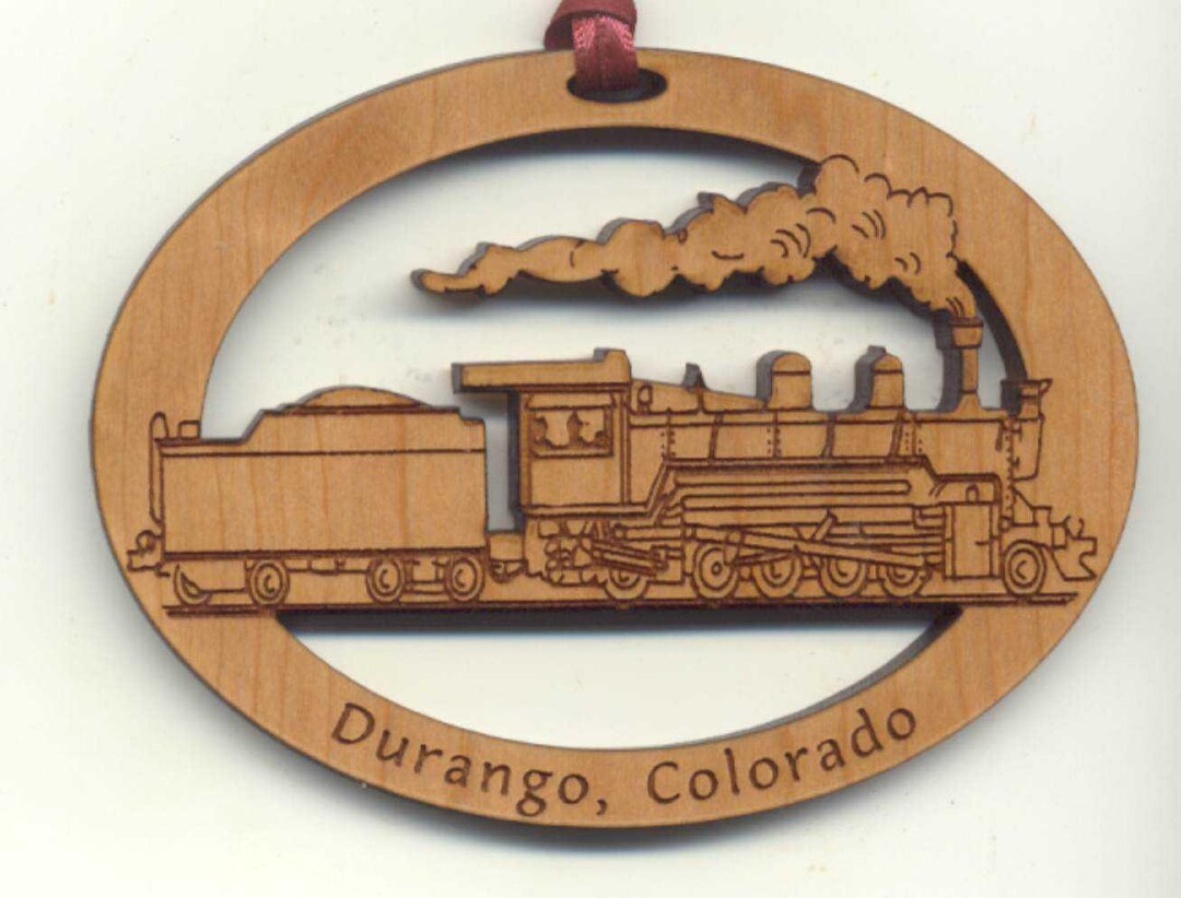 Train - Personalized - Laser Engraved Cherry Wood 3" Ornament With ...