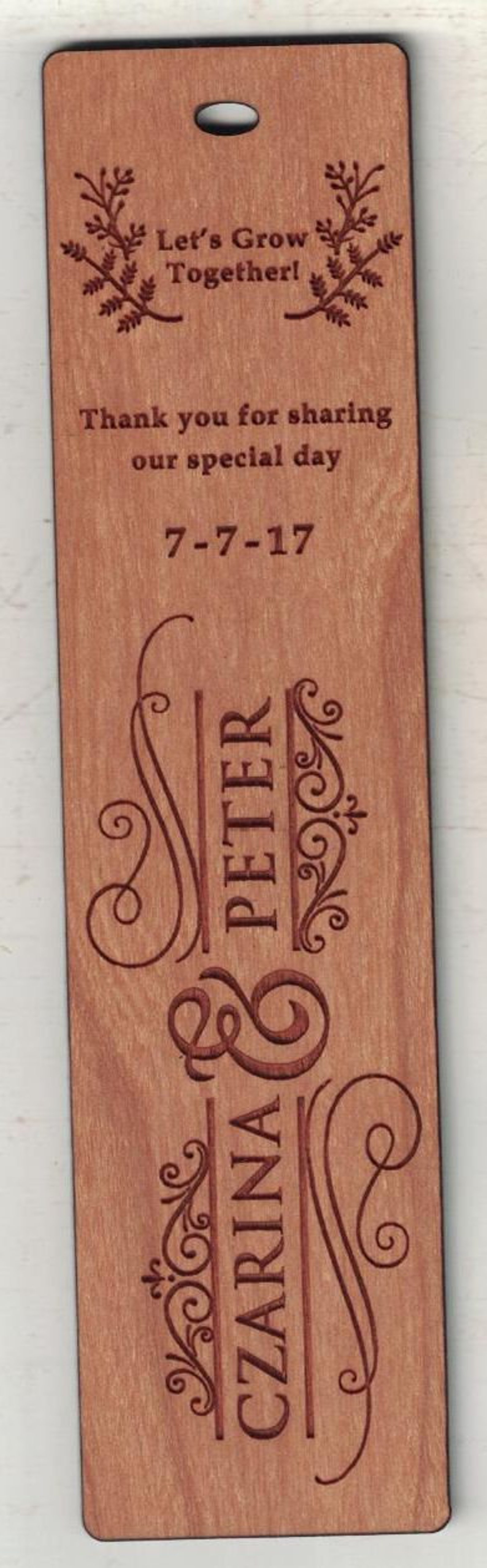 10 Assorted Wood Bookmarks With Names Engraved and Ribbons - 1" X 4" X ...