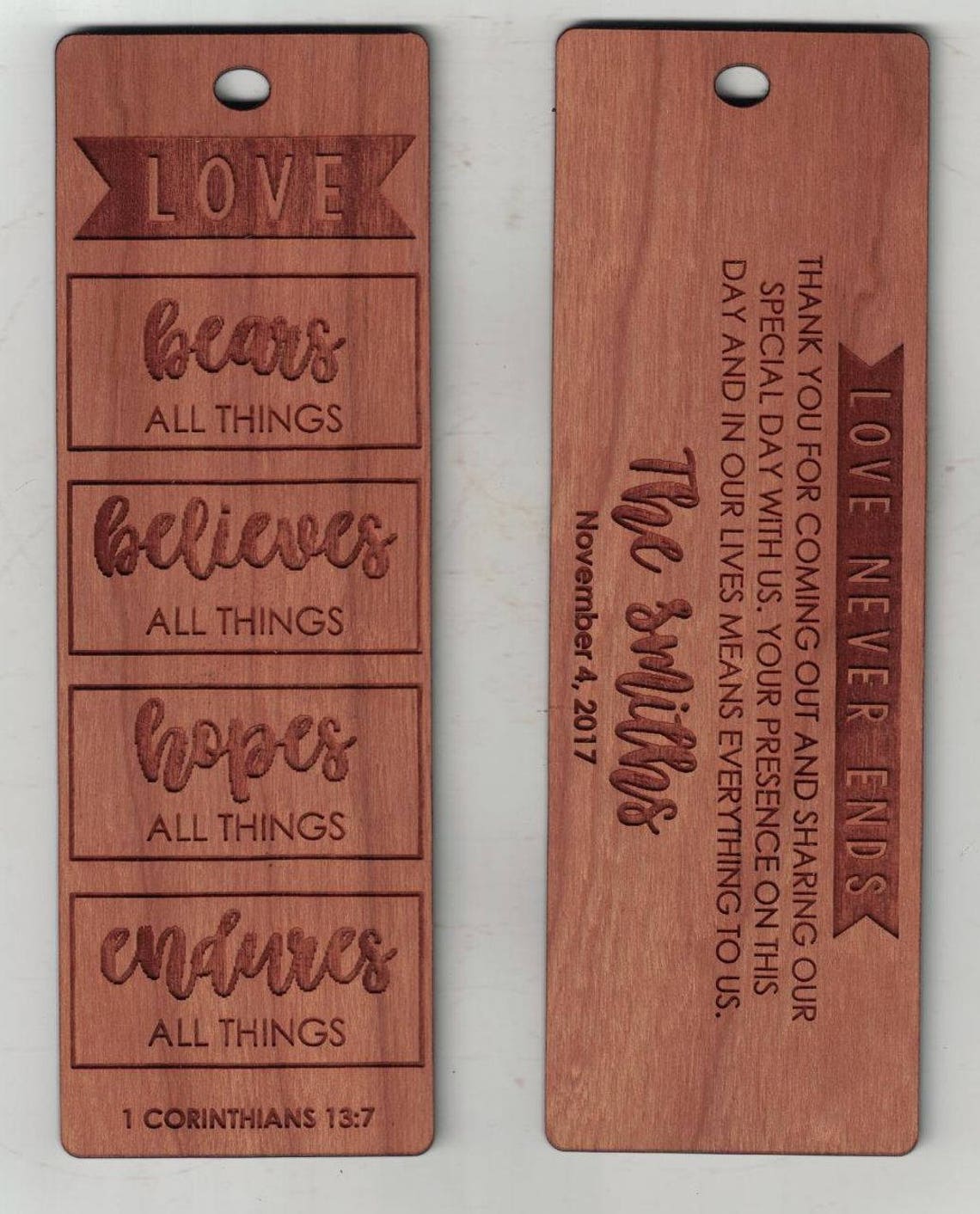 Laser Engraved Wood Custom Bookmarks Quantity of 50 - Etsy