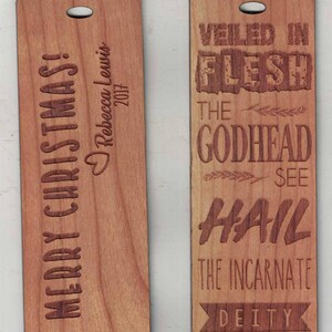 Laser Engraved Wood Custom Bookmarks - Quantity of 3 1.5" X 6" Engraved ...