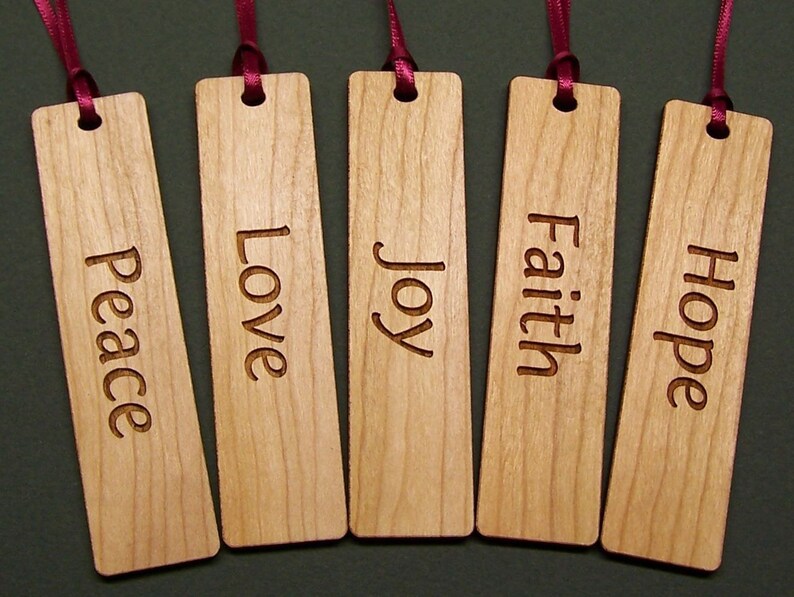 Laser Engraved Wood Bookmarks Engraved Quantity of 25 - Etsy