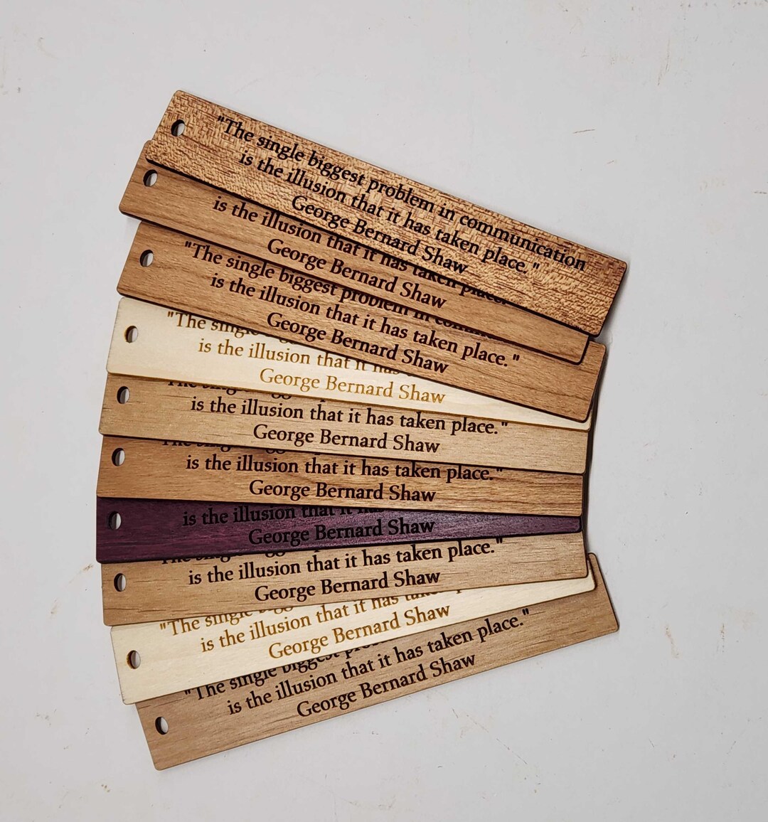 Wood Bookmarks With Text or Logo Engraved, No Ribbons - 1" X 6" X 3/32 ...