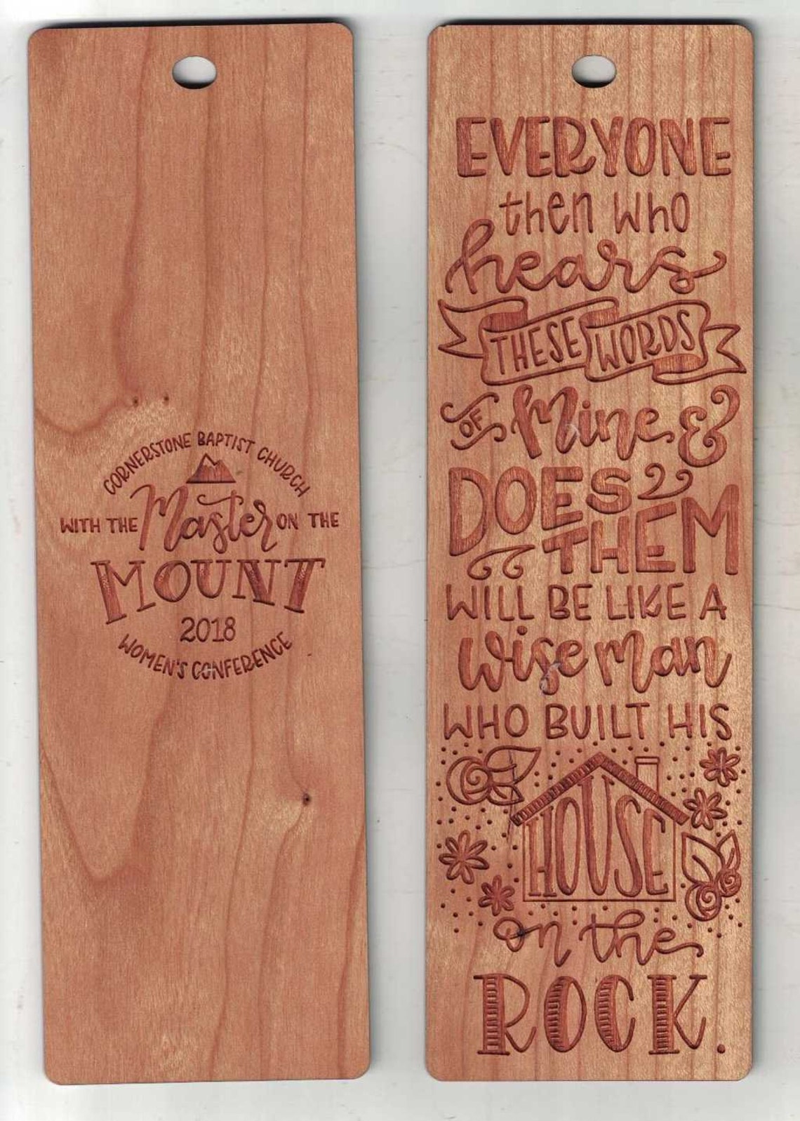 Laser Engraved Wood Custom Bookmarks Quantity of 200 2 - Etsy