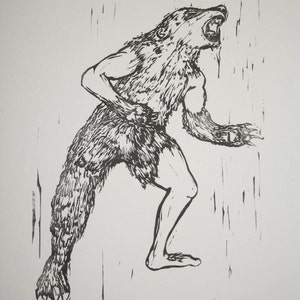 Agrius Linocut Mythology Relief Print Oreius - Etsy