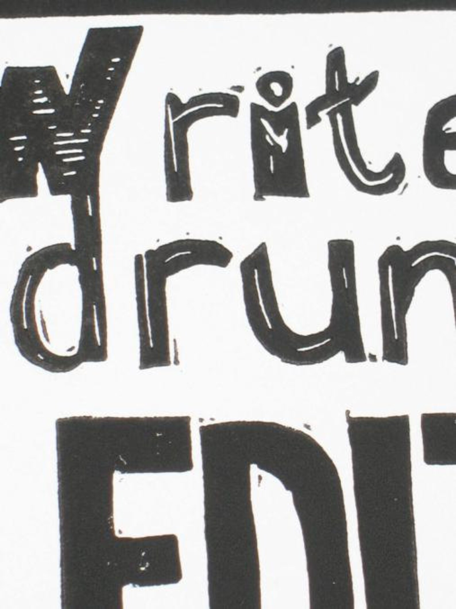 Write Drunk Edit Sober Hemingway Quote Linocut Print Writing - Etsy