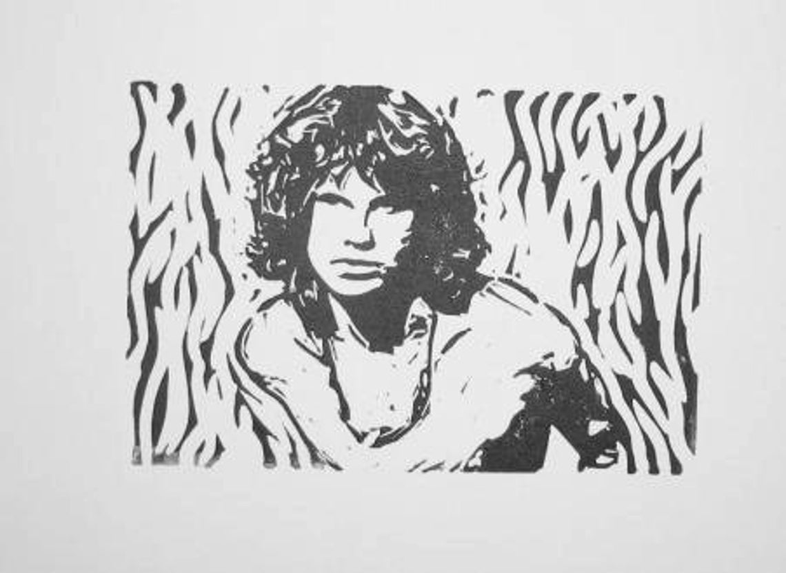 Jim Morrison Hand-pulled Relief Print Linocut the Doors | Etsy