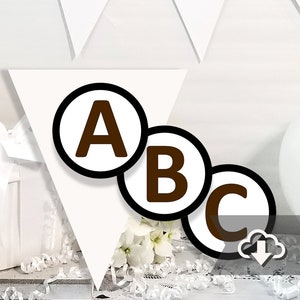 Chocolate Brown Alphabet Banner Letters Printable, Brown Bunting ...