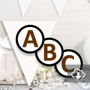 Brown Alphabet Banner Letters Printable, Brown Bunting Letters, DIY ...