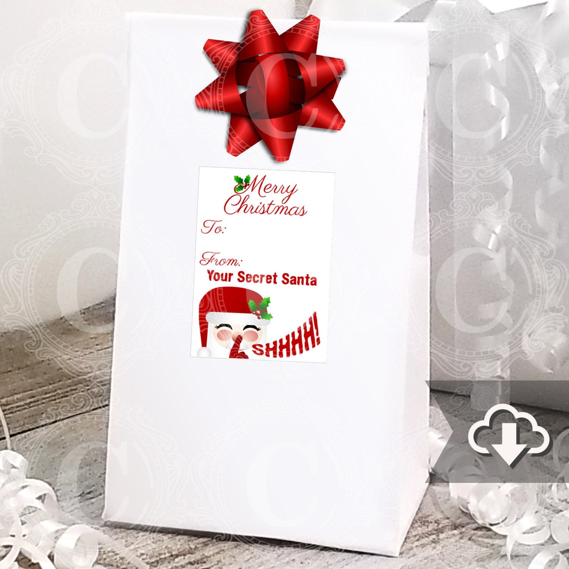 Secret Santa Gift Tag Stickers Printable Instant Download - Etsy
