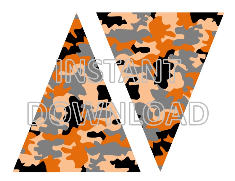 Orange Camo Camouflage Banner Printable DIY Custom Banner - Etsy