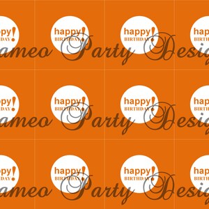 Orange Birthday Cupcake Toppers Printable Instant Download - Etsy