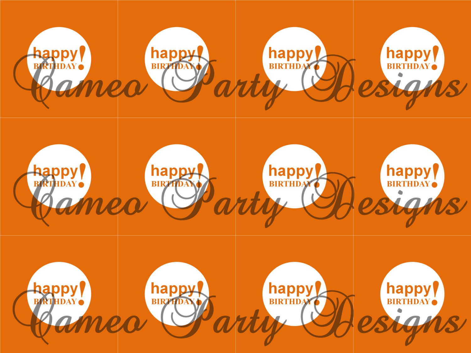 Orange Birthday Cupcake Toppers Printable Instant Download | Etsy