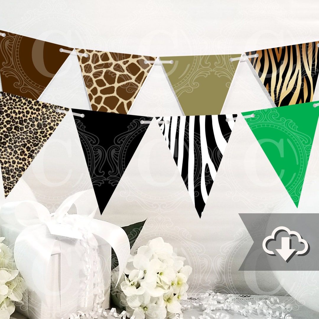 Animal Print Banner Printable Jungle DIY Custom Banner - Etsy