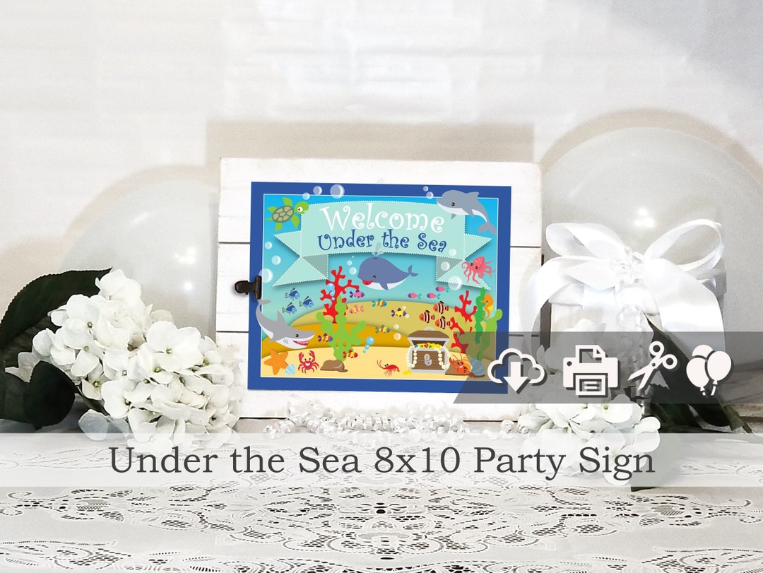 Under the Sea Party Sign, Under the Sea Party Decorations, 8X10 ...