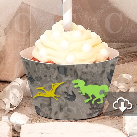 Dinosaur Cupcake Wrappers, Dinosaur Party Decorations, Dino Party ...