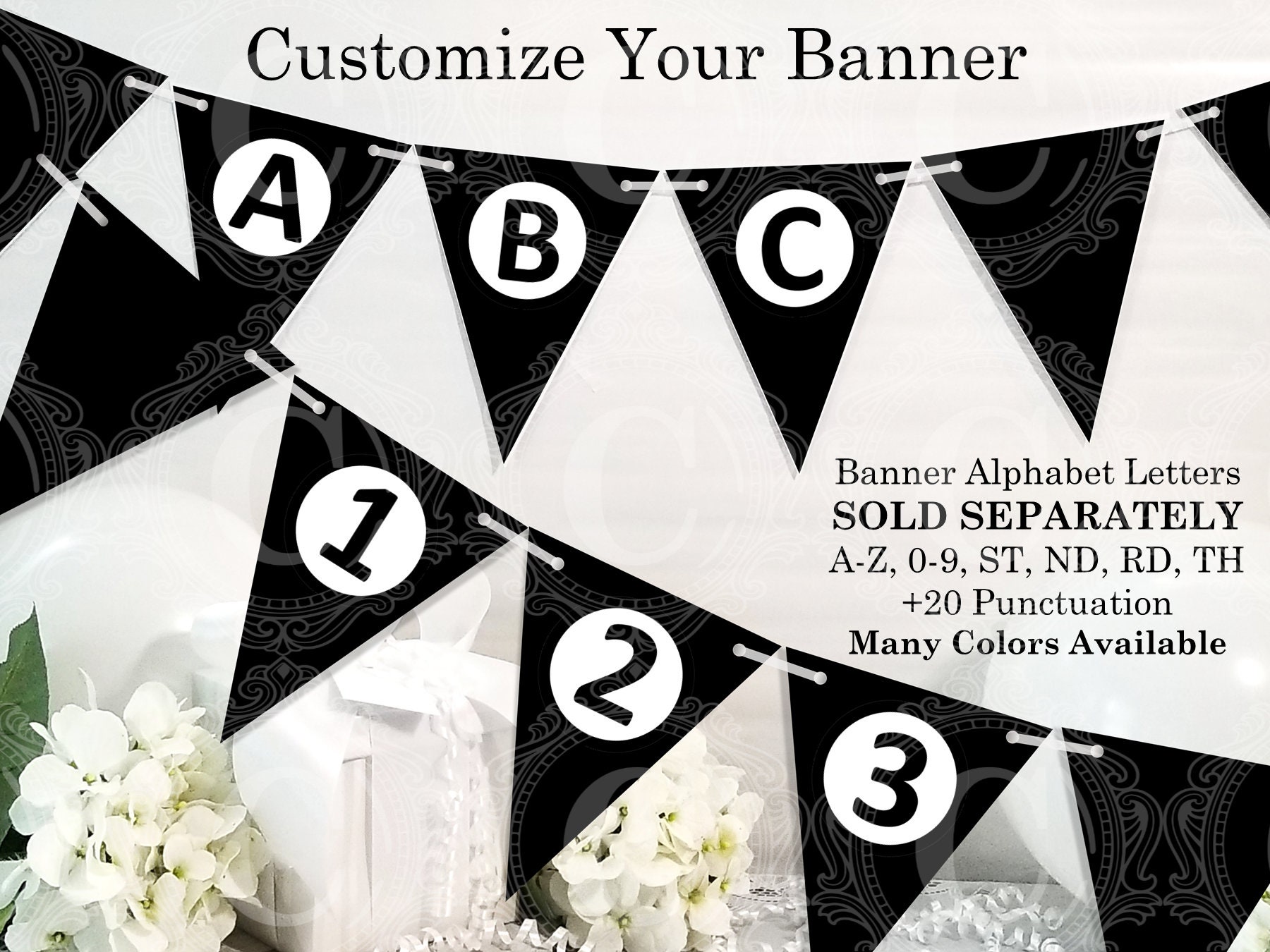 Black Solid Banner Printable DIY Custom Banner Solid Black | Etsy