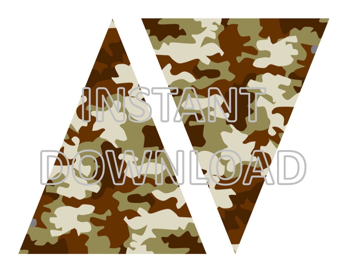 Brown Camo Camouflage Banner Printable DIY Custom Banner - Etsy