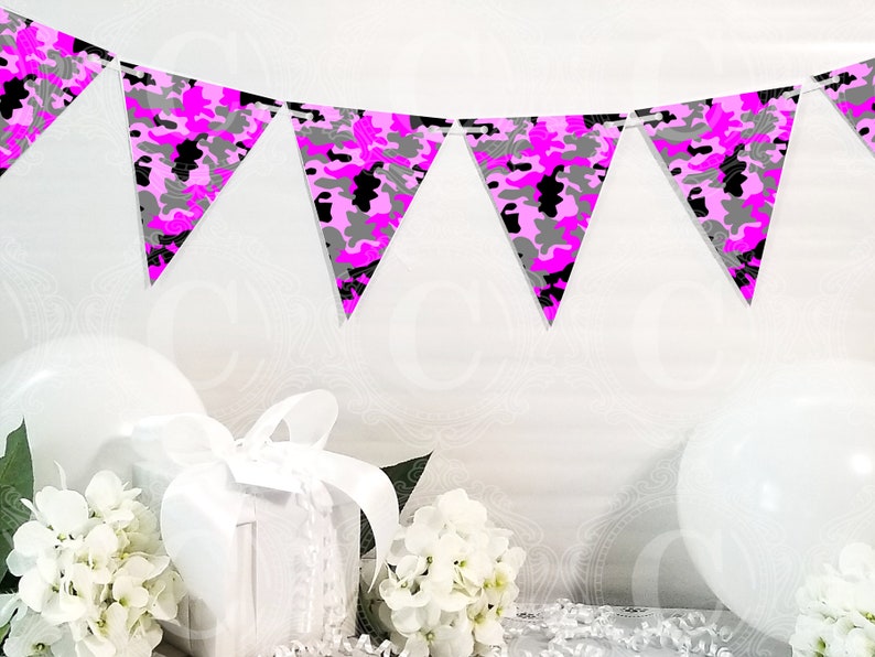 Pink Camo Banner Printable Camouflage DIY Custom Banner | Etsy