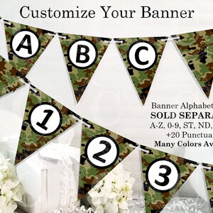 Camo Camouflage Banner Printable, DIY Custom Banner, Hunting Bunting ...