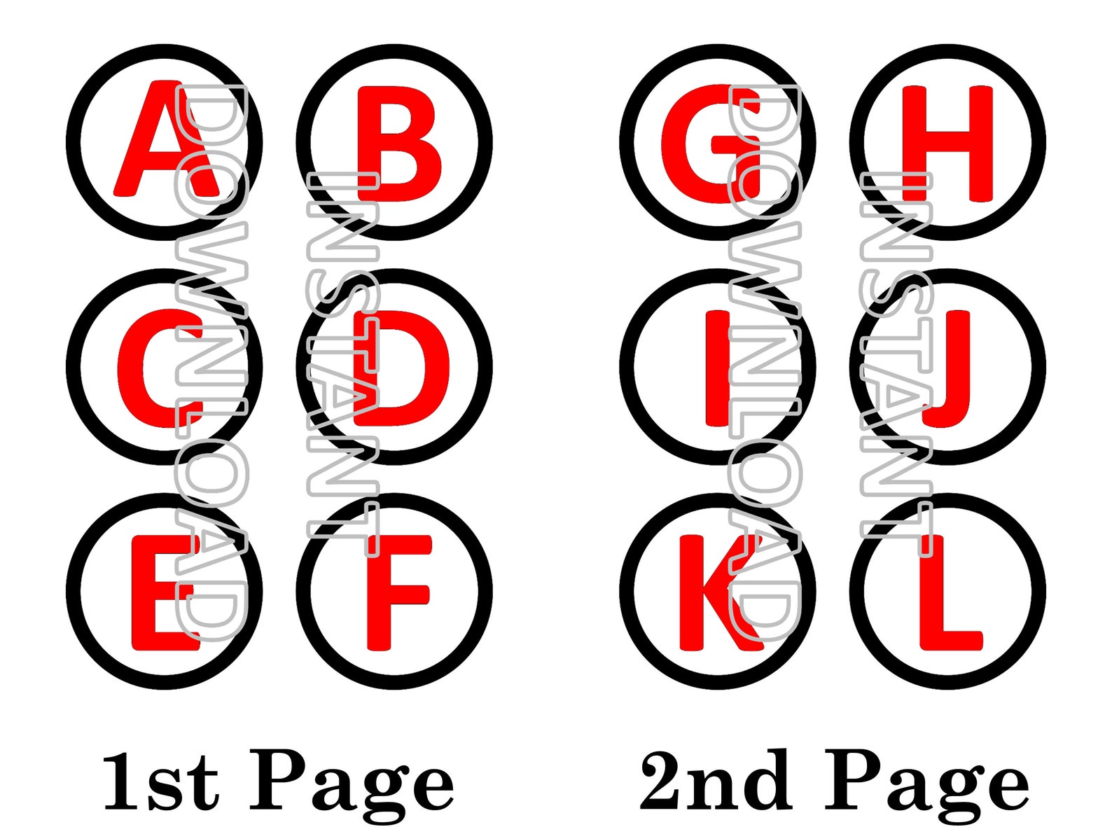 Red Alphabet Banner Letters Printable Red Bunting Letters - Etsy