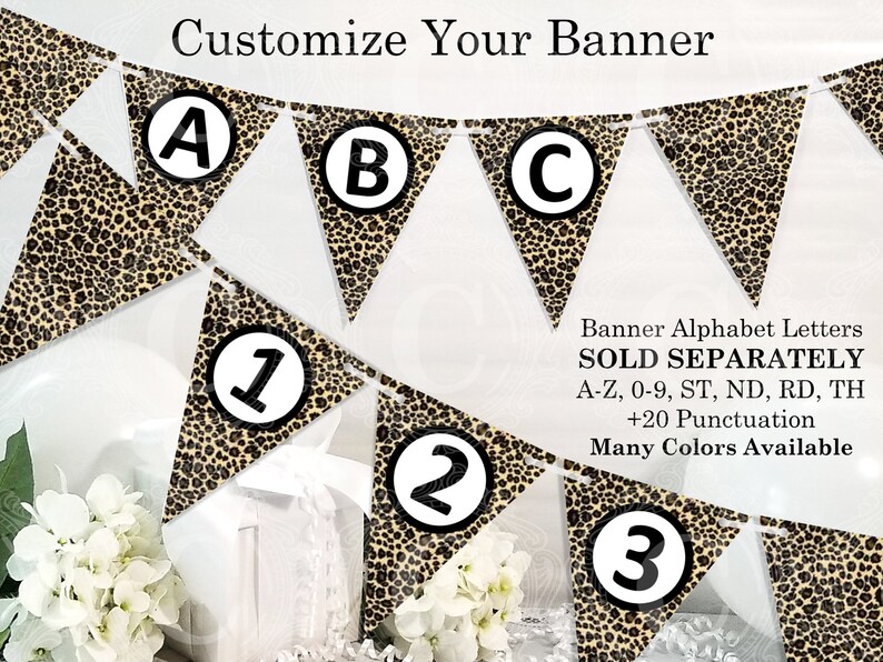 Leopard Print Banner Printable DIY Custom Banner Animal | Etsy