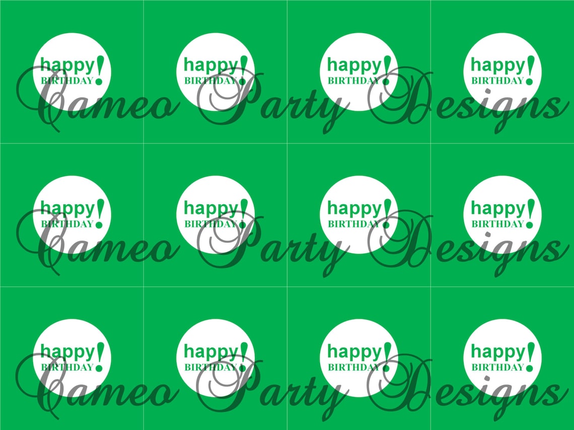 Green Birthday Cupcake Toppers Printable Instant Download | Etsy