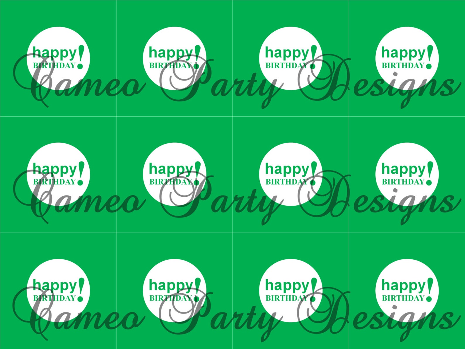 Green Birthday Cupcake Toppers Printable Instant Download | Etsy